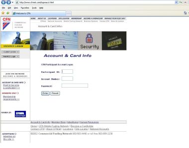 Customer Account & Card Logon